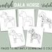 Printable Coloring Pages | 5 Dala Horse Designs | Digital Download - Etsy