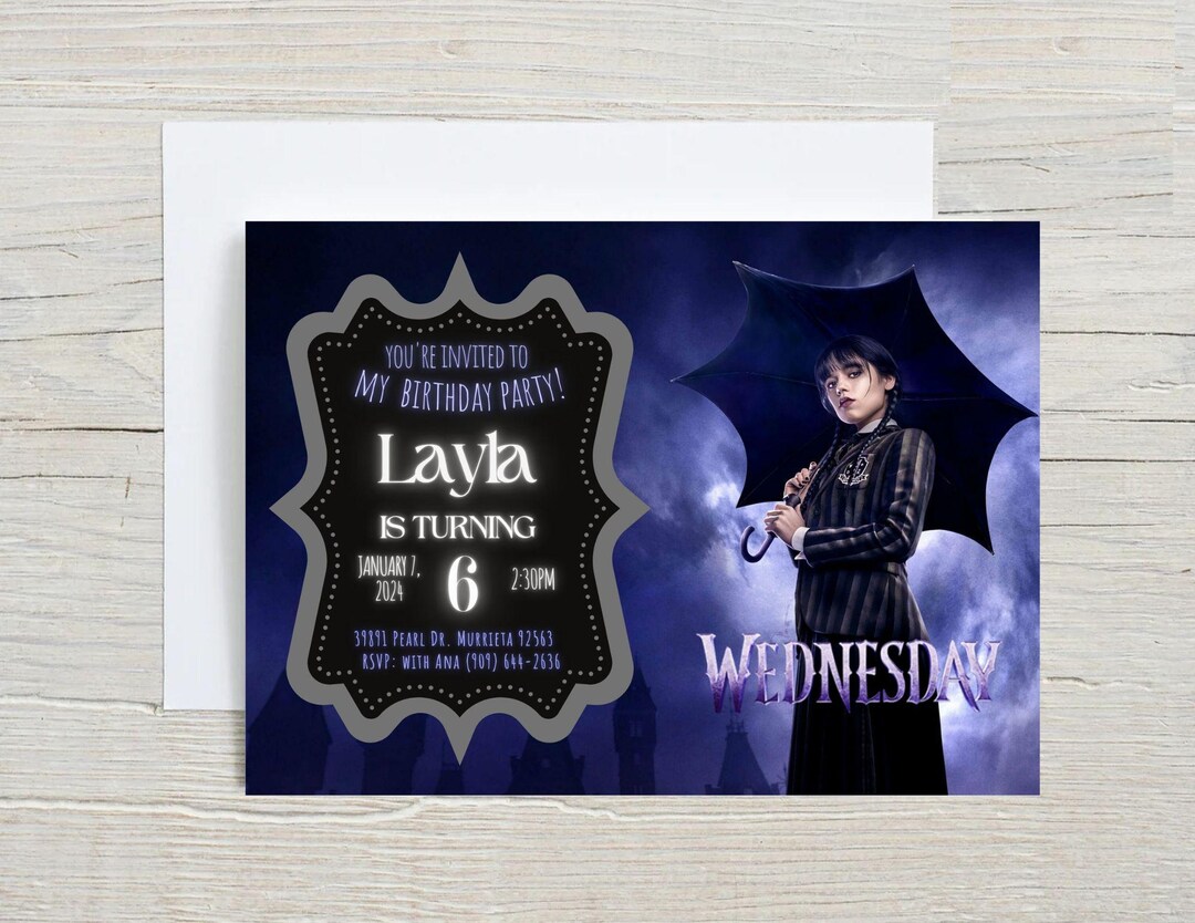 Wednesday Birthday | Invitation | Editable Template | Digital Download ...