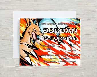 Charizard Invitation - Etsy
