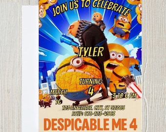 Minions Birthday Party Invitation, Editable and Printable Minions Party ...