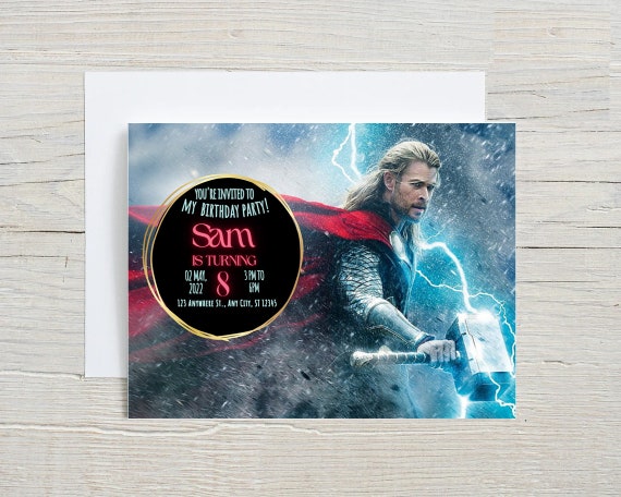 Thor Birthday Invitation Editable Template Digital - Etsy