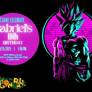 Dragon Ball Goku Birthday | Invitation | Editable Template | Digital ...