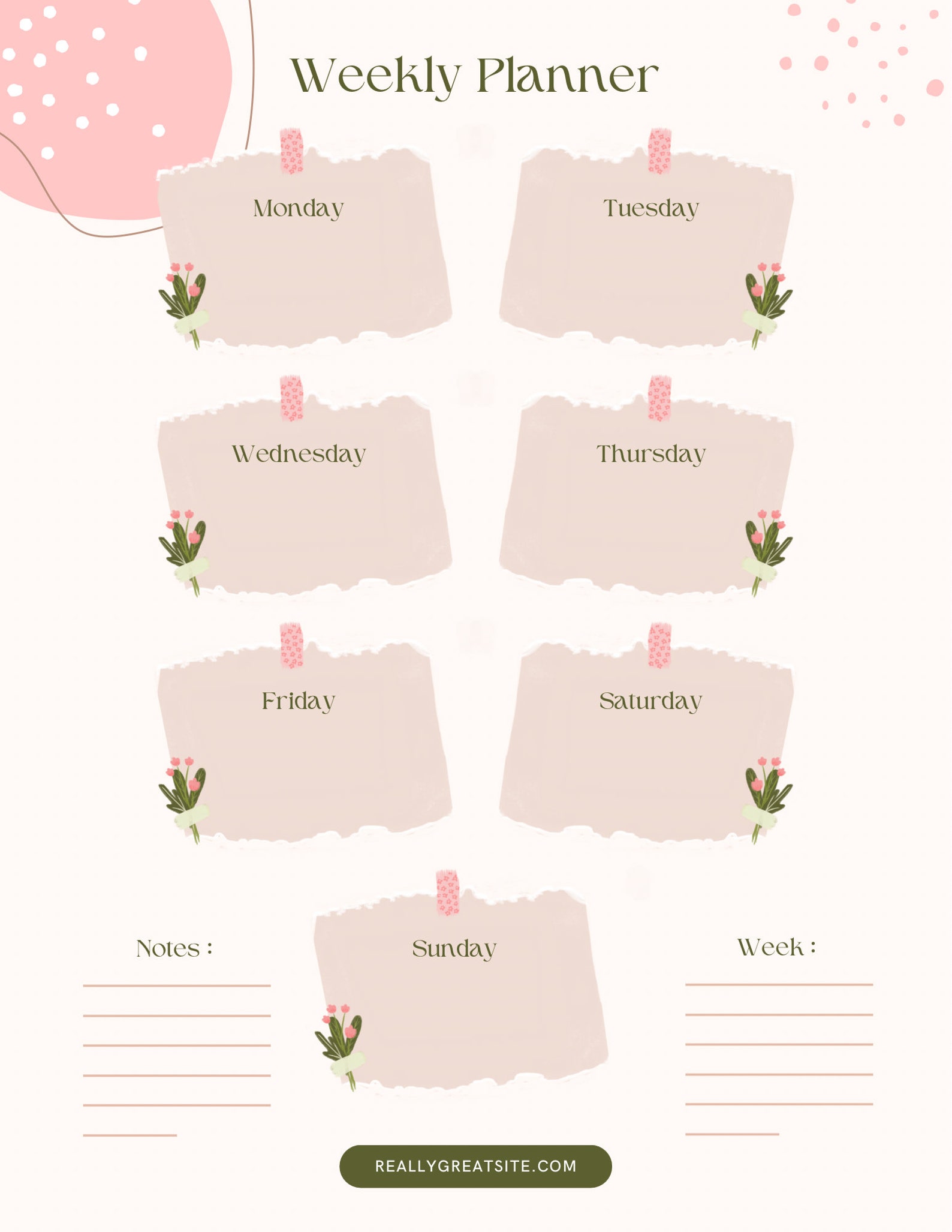 Printable Digital Weekly Planer - Etsy