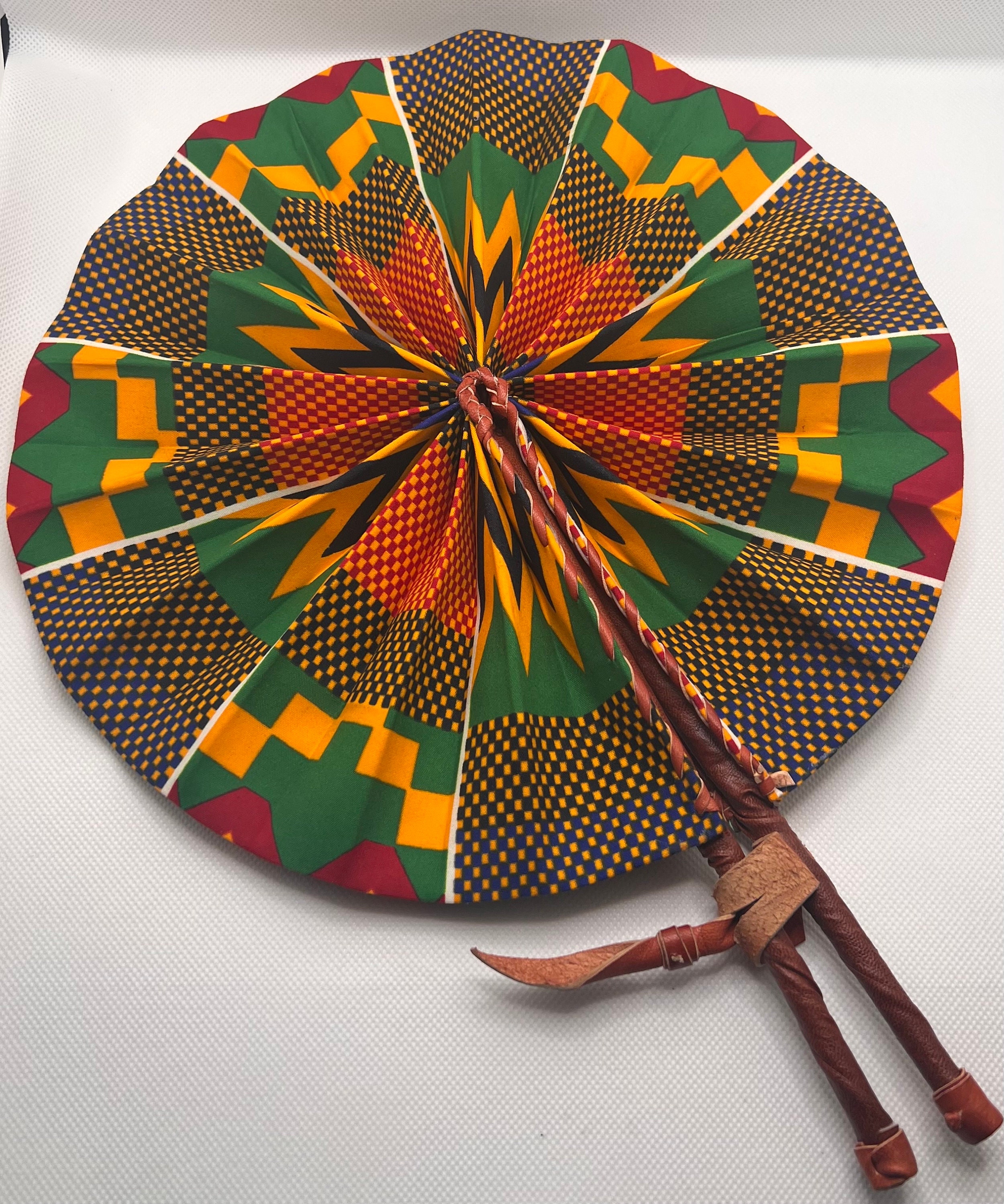 Authentic Leather Kente Fan - Etsy