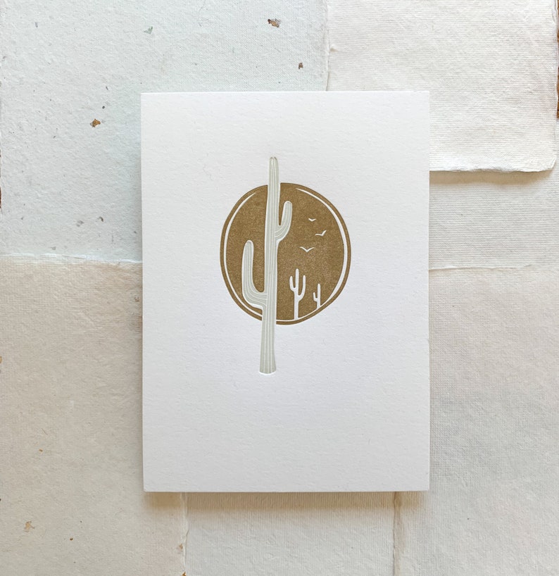 Saguaro Cactus Letterpress Art Print - Etsy