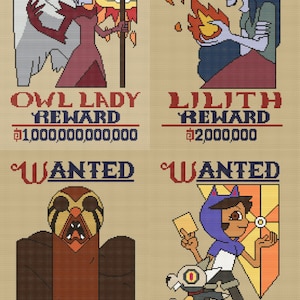 WANTED - Luz, Hooty, Lilith, Eda Bundle - the Owl House Cross Stitch - Etsy