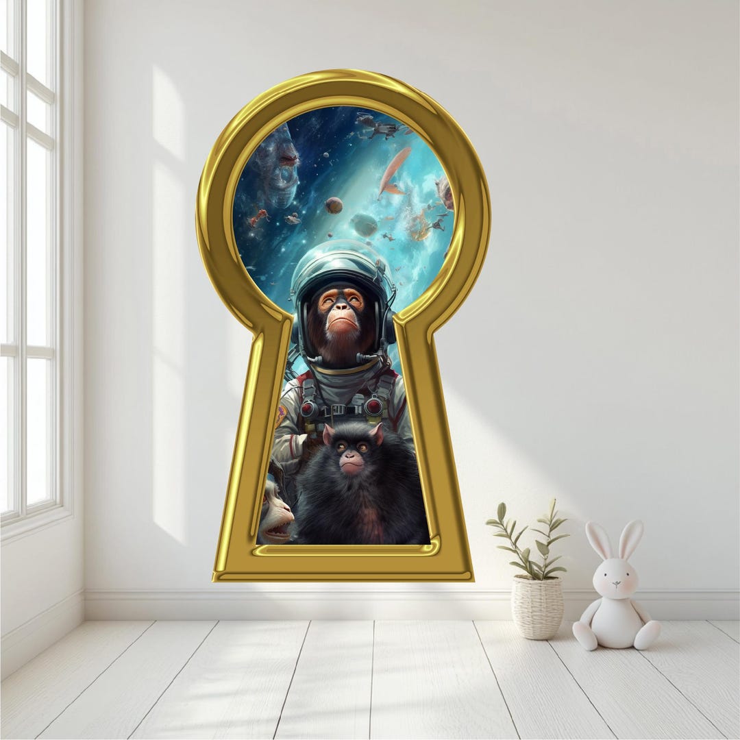 3D Keyhole Wall Decal, Wonderland Sticker, Kids Room Decor Fantasy ...