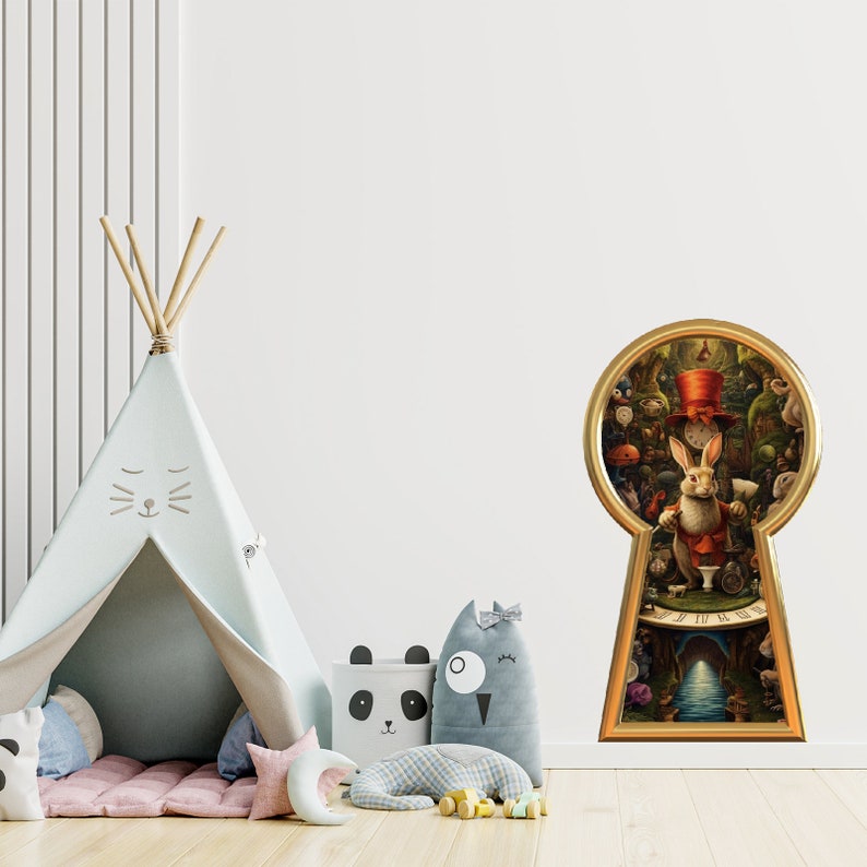 Keyhole 3D Window Wall Decal, Forest Wonderland Sticker,kids Room Decor ...