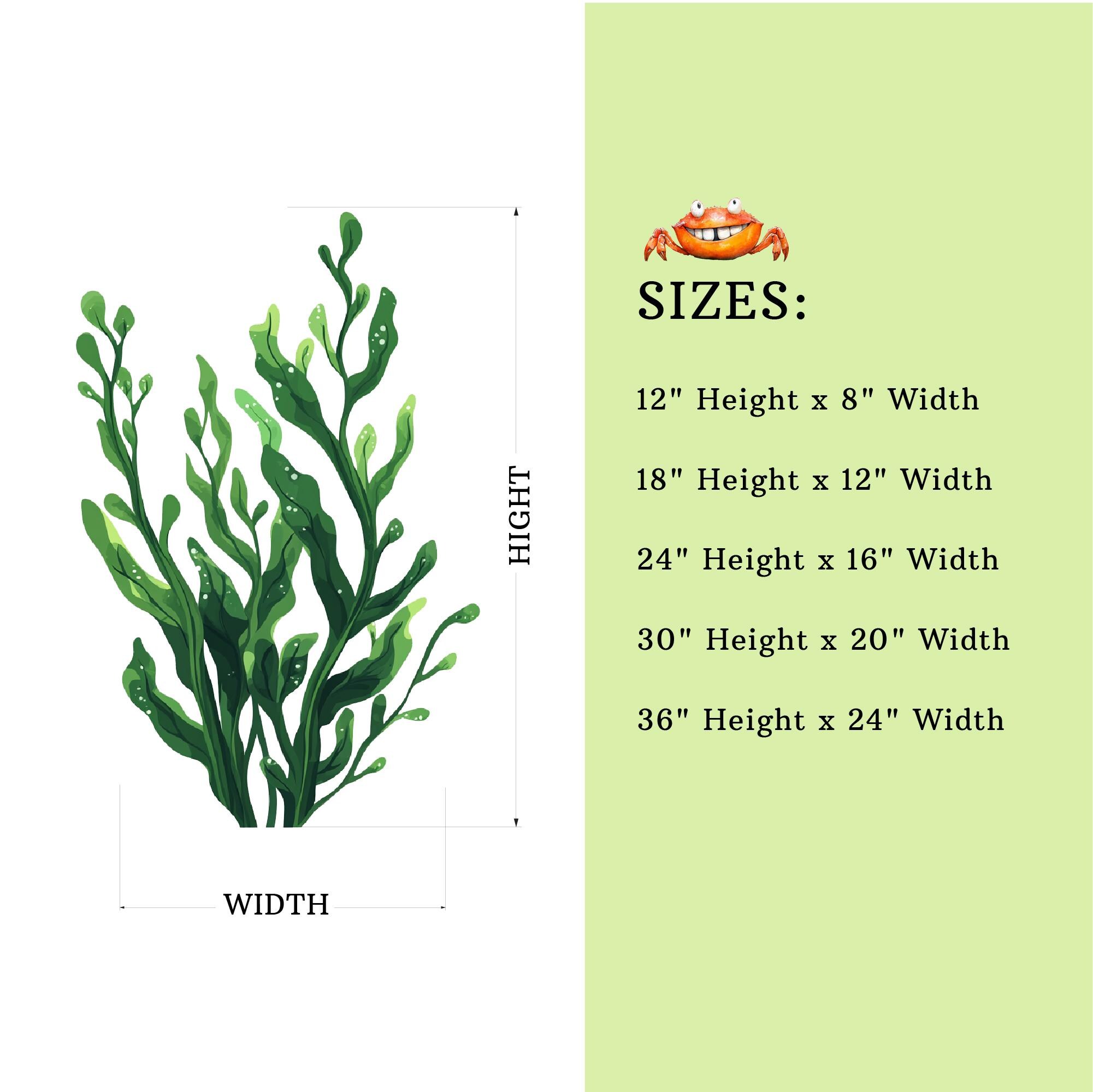 Watercolor Seaweed Wall Decal Ocean Sea Life Algae Removable Fabric ...