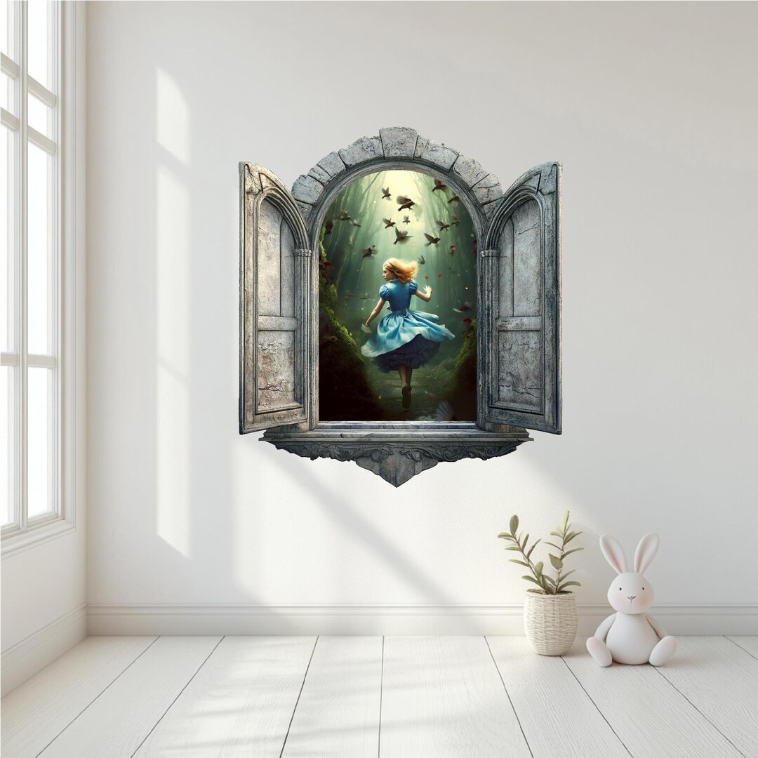 3D Window Wall Decal, Wonderland Window Sticker, Kids Room Decor ...