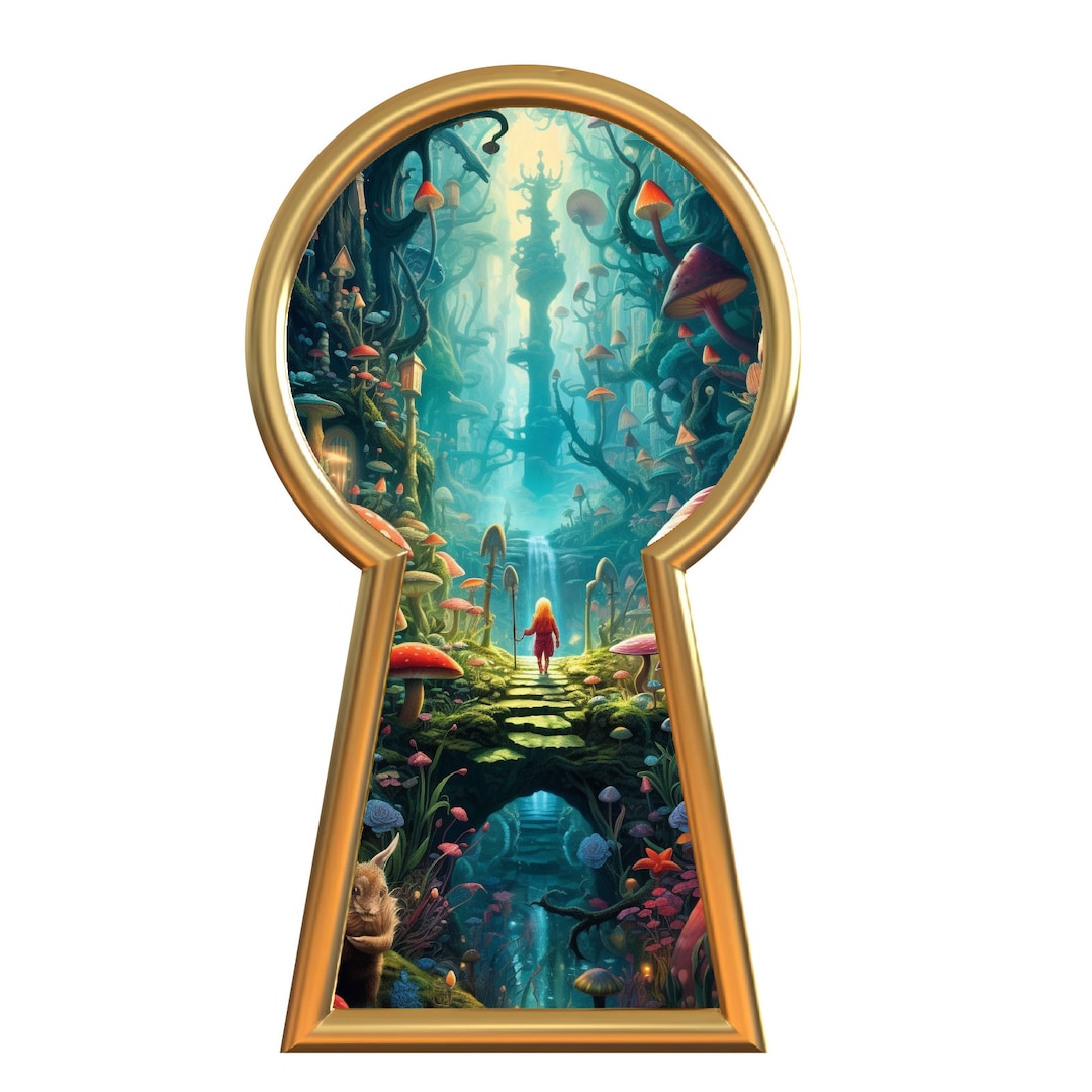 Keyhole 3D Window Wall Decal, Forest Wonderland Sticker,kids Room Decor ...