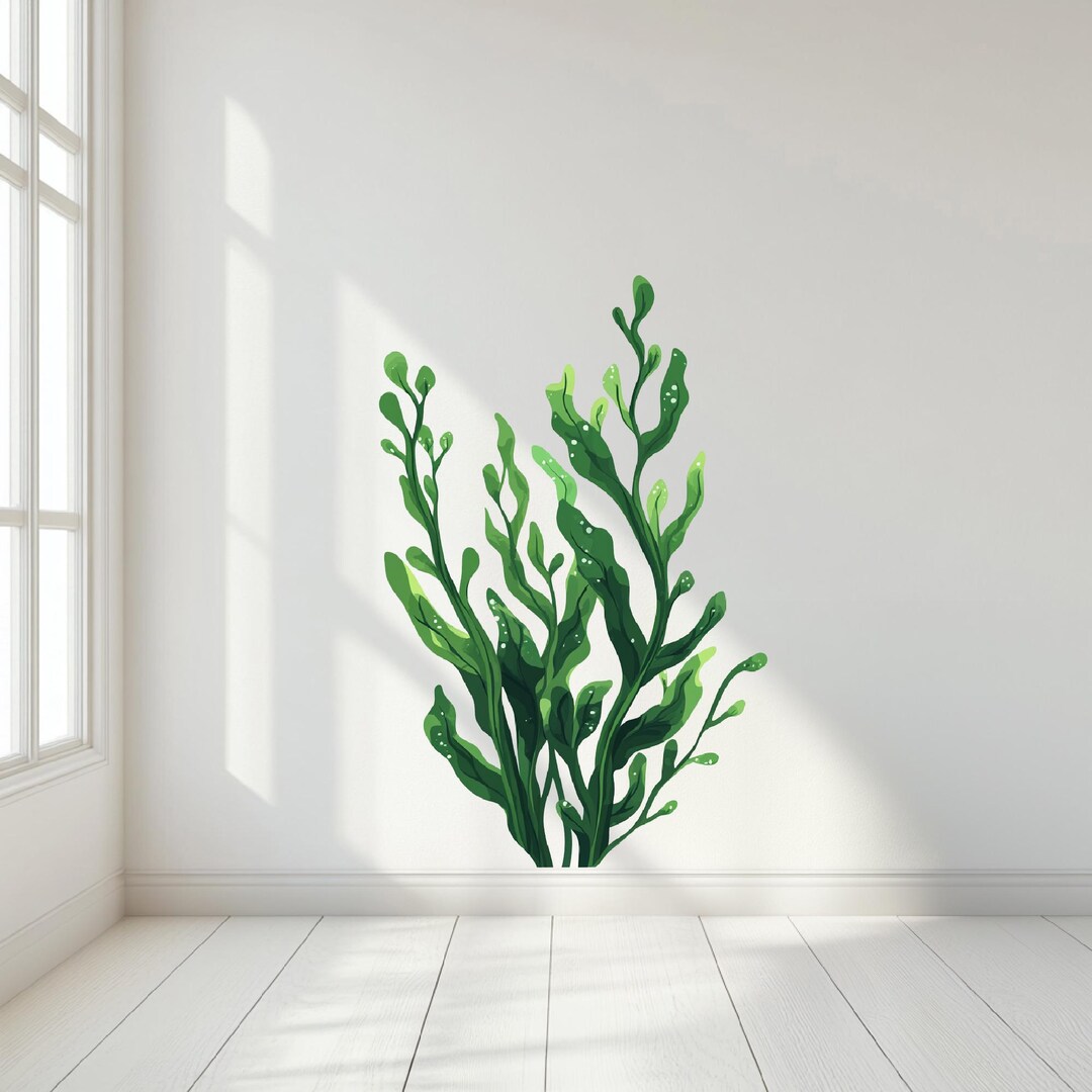 Watercolor Seaweed Wall Decal Ocean Sea Life Algae Removable Fabric ...