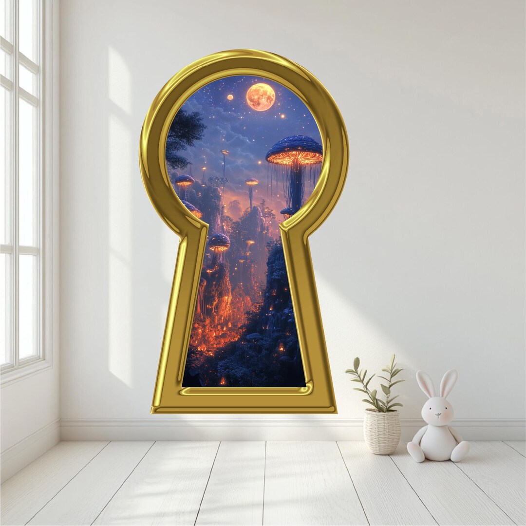 3D Keyhole Wall Decal: Wonderland Fairy Tale Vinyl Sticker - Etsy
