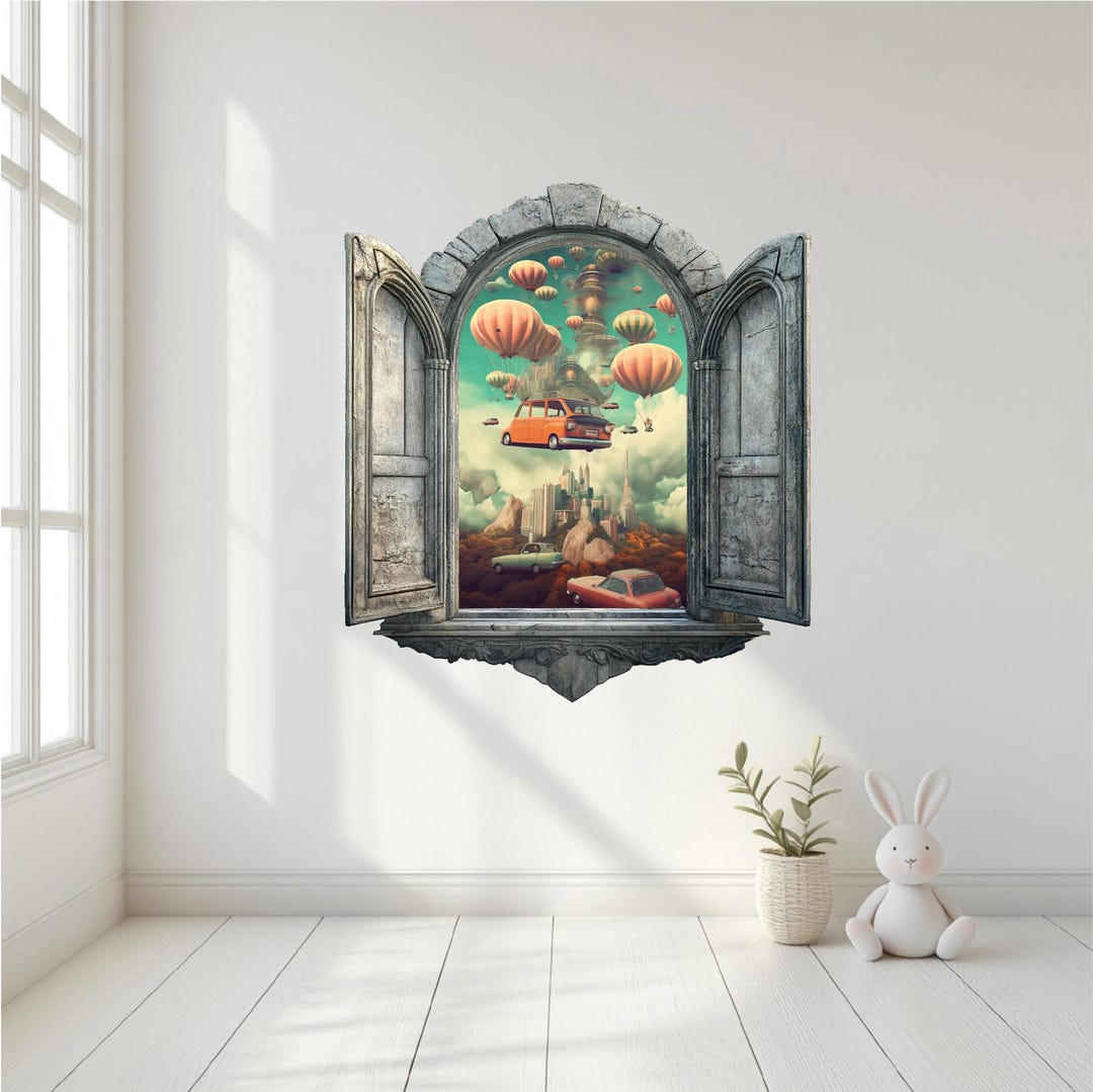 3D Window Wall Decal, Wonderland Window Sticker, Kids Room Decor ...