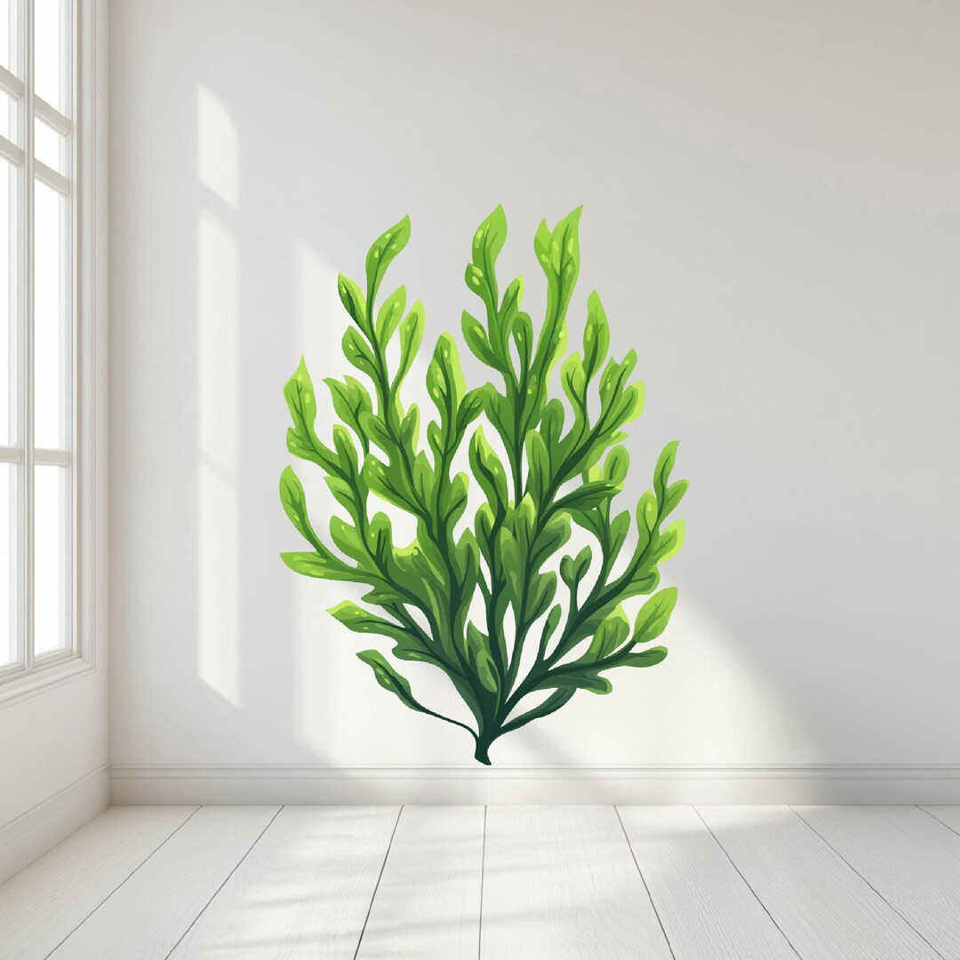 Watercolor Seaweed Wall Decal Ocean Sea Life Algae Removable Fabric ...