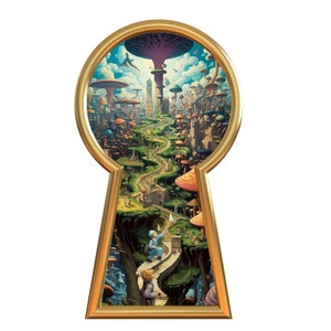 Keyhole 3D Window Wall Decal, Forest Wonderland Sticker,kids Room Decor ...