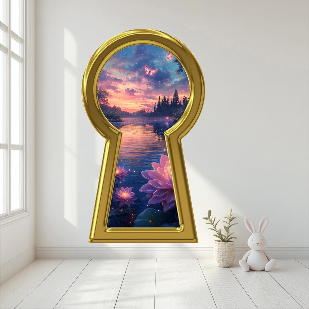 3D Keyhole Wall Decal: Wonderland Fairy Tale Vinyl Sticker - Etsy