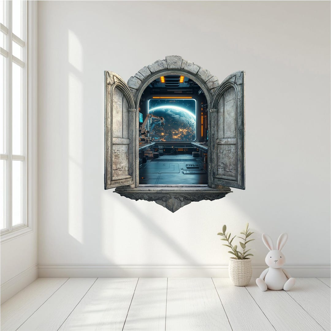 3D Window Wall Decal: Fantasy Portal Sticker, Kids Room Decor - Etsy