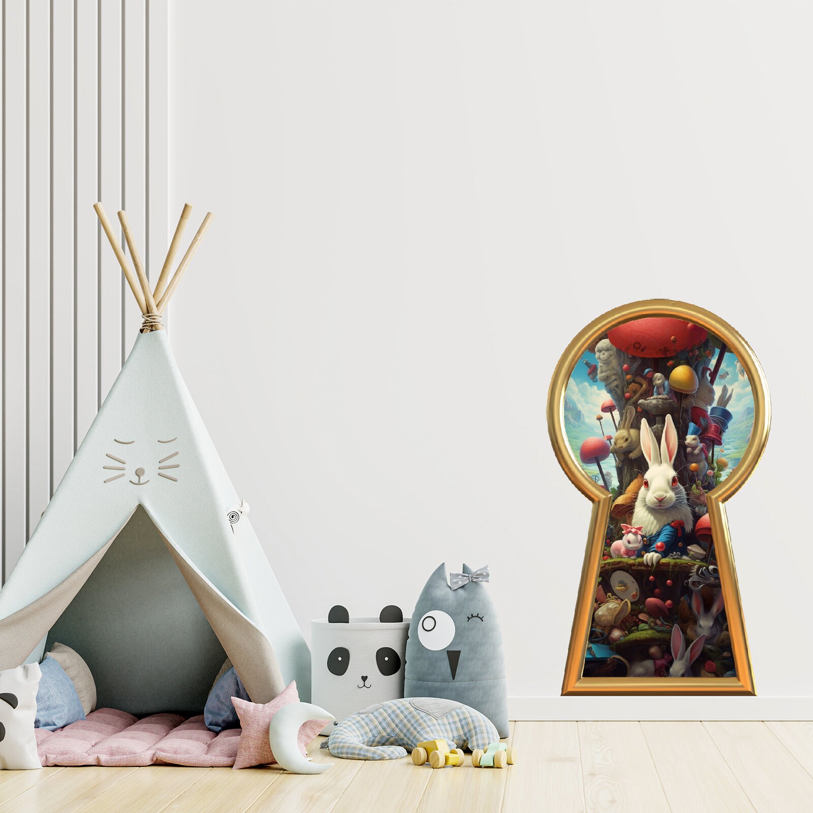 Keyhole 3D Window Wall Decal, Forest Wonderland Sticker,kids Room Decor ...