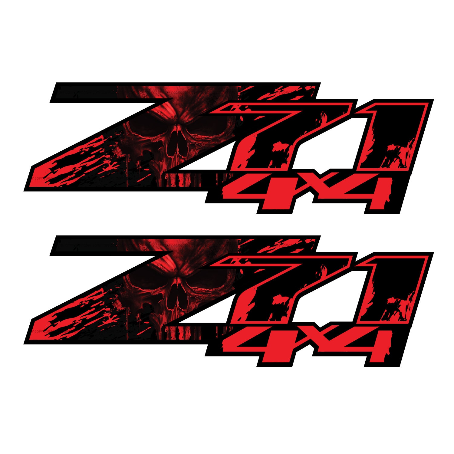 Z71 4x4 Skull Red Truck Decals Stickers for 1500 2500 - Etsy