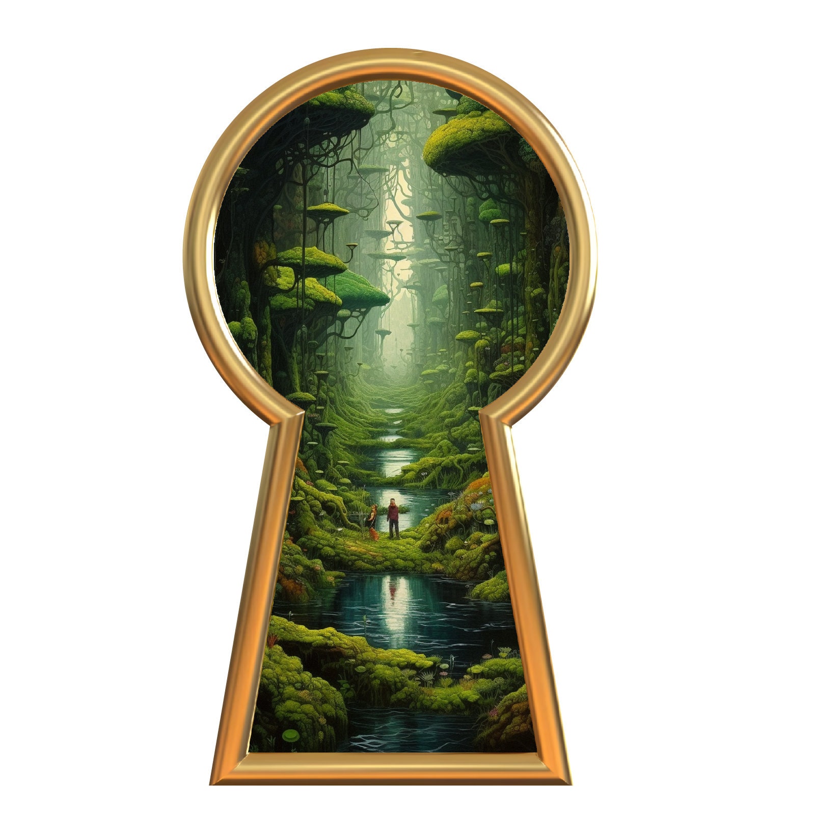 Keyhole 3D Window Wall Decal, Forest Wonderland Sticker,kids Room Decor ...