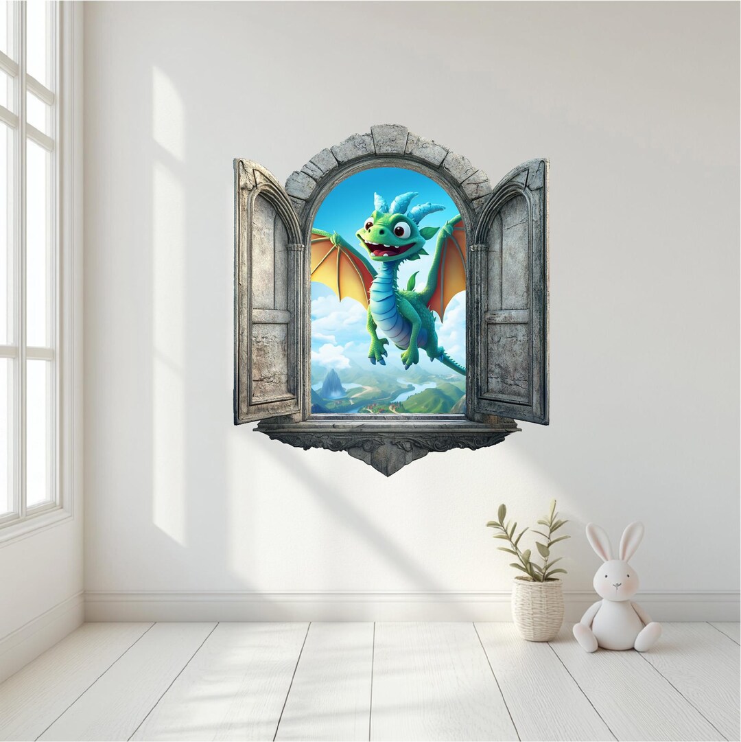 3D Window Wall Decal, Wonderland Window Sticker, Kids Room Decor ...