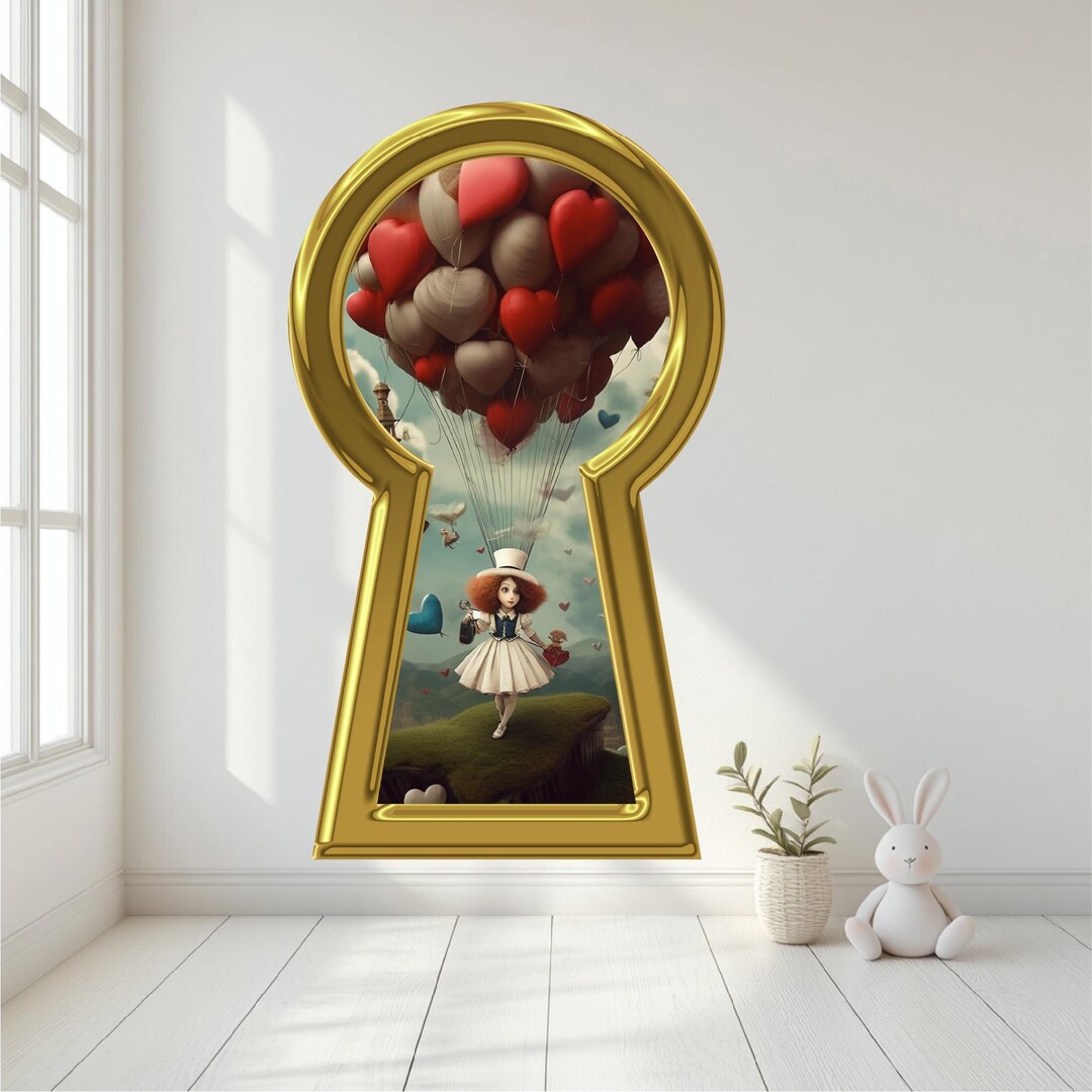 3D Keyhole Wonderland Wall Decal: Fantasy Kids Room Decor - Etsy