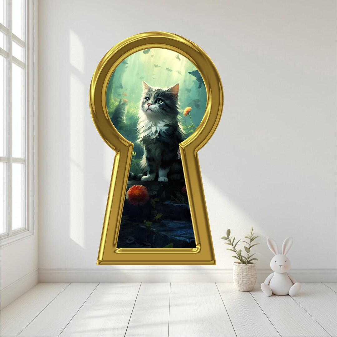 3D Keyhole Wall Decal: Wonderland Fairy Tale Vinyl Sticker - Etsy