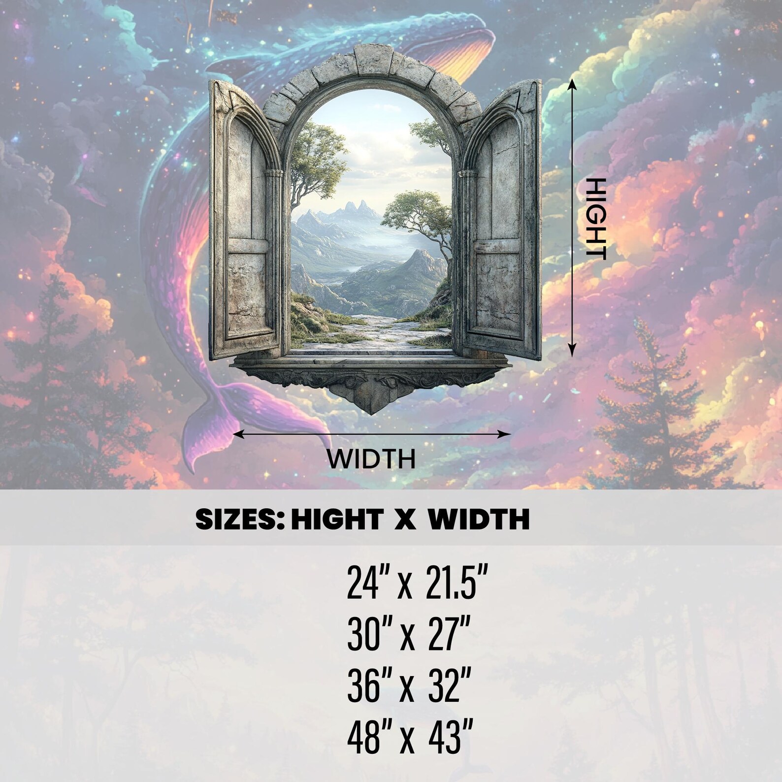 3D Wonderland Window Wall Decal: Fantasy Kids Room Decor - Etsy