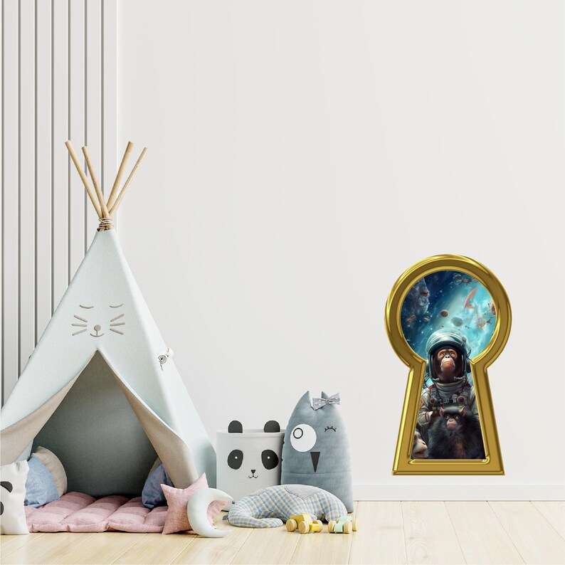 3D Keyhole Wall Decal, Wonderland Sticker, Kids Room Decor Fantasy ...