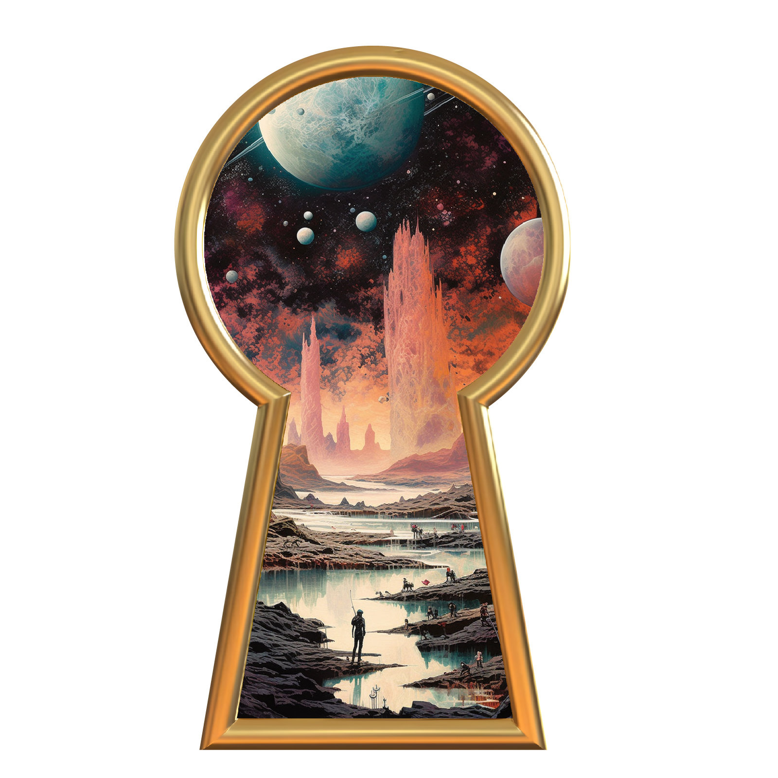 Keyhole 3D Window Wall Decal, Forest Wonderland Sticker,kids Room Decor ...