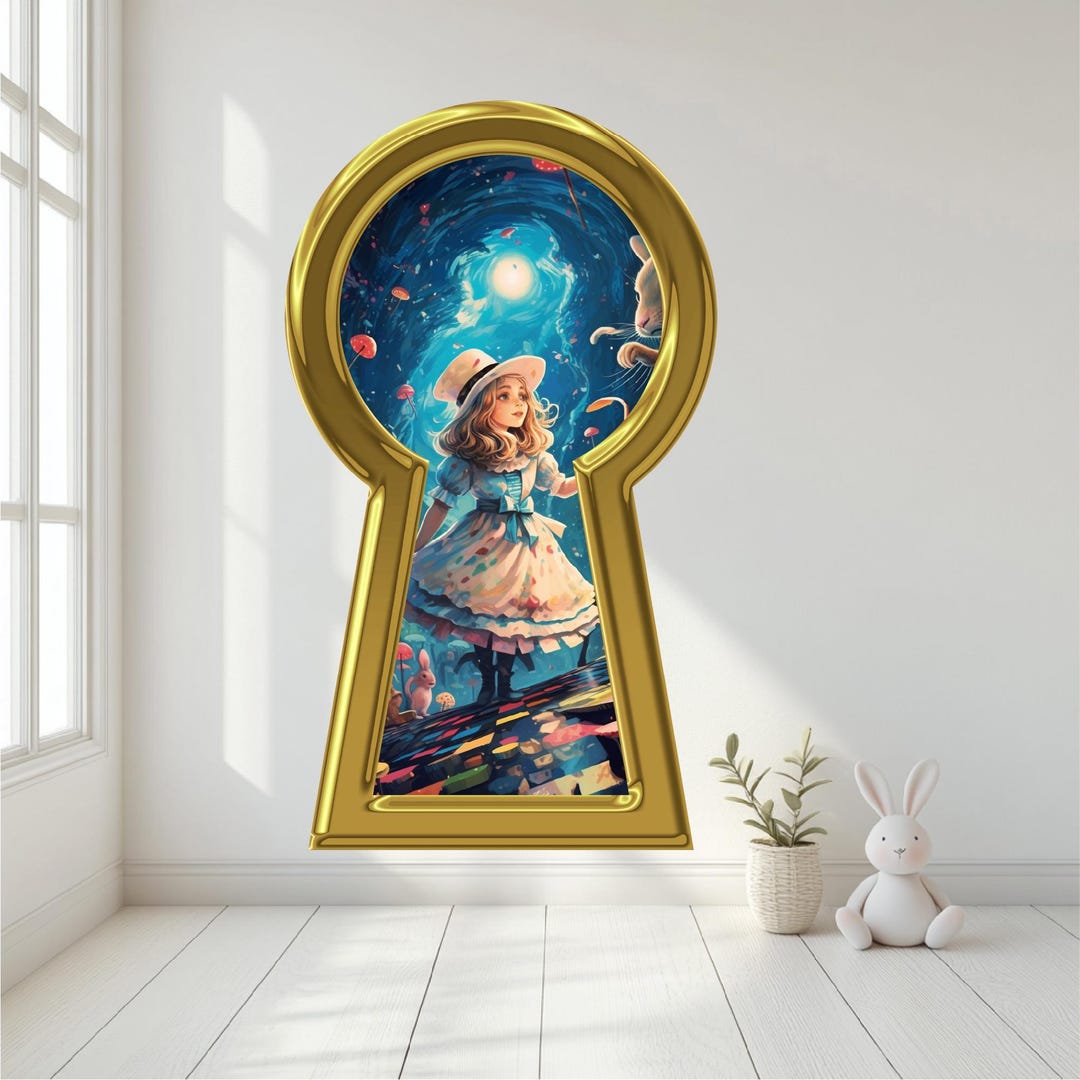 3D Keyhole Wonderland Wall Decal: Fantasy Kids Room Decor - Etsy