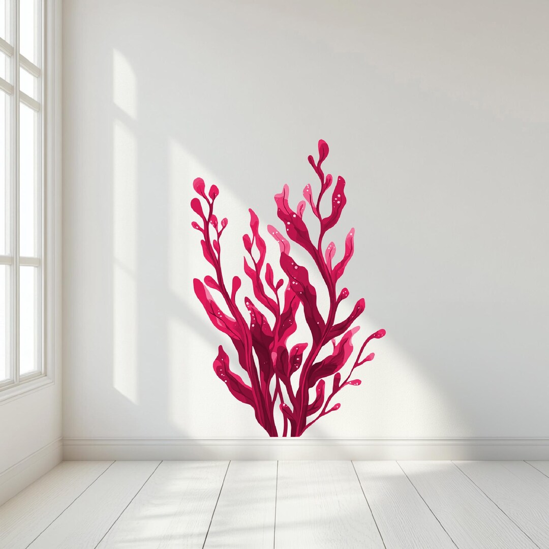Watercolor Seaweed Wall Decal Ocean Sea Life Algae Removable Fabric ...