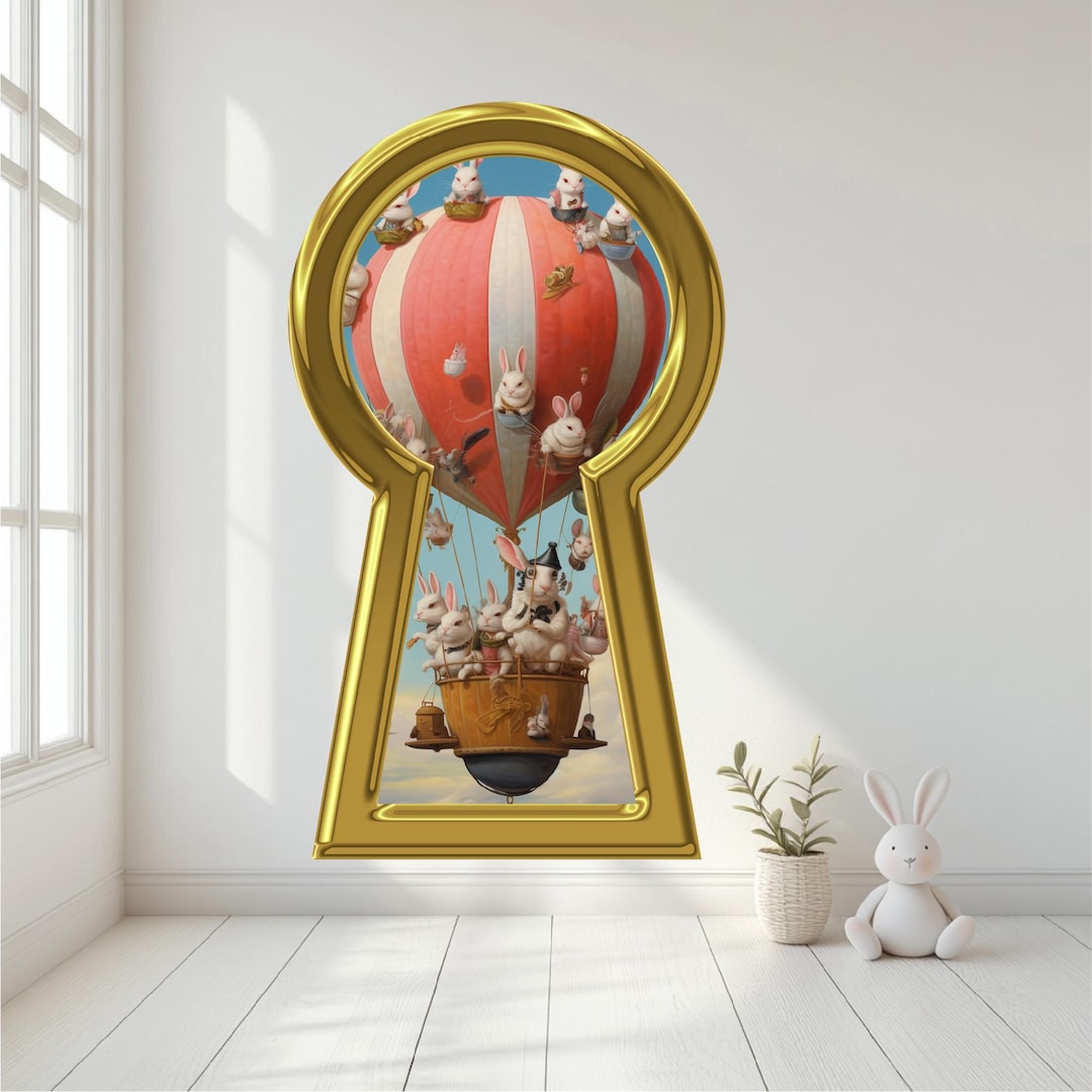 3D Keyhole Wall Decal, Wonderland Sticker, Kids Room Decor Fantasy ...