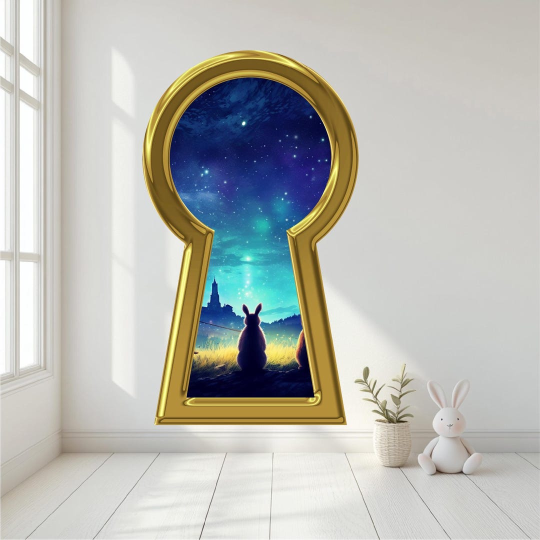 3D Keyhole Wonderland Wall Decal: Fantasy Kids Room Decor - Etsy