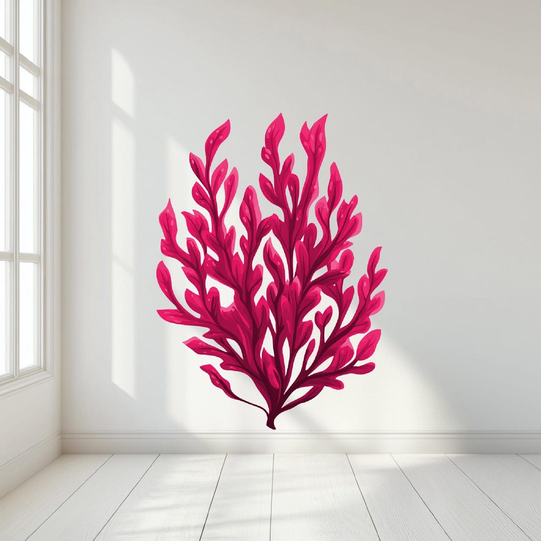 Watercolor Seaweed Wall Decal Ocean Sea Life Algae Removable Fabric ...