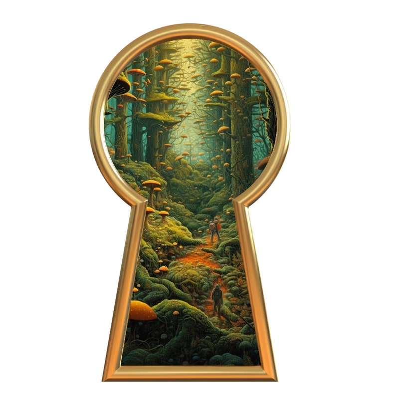 Keyhole 3D Window Wall Decal, Forest Wonderland Sticker,kids Room Decor ...