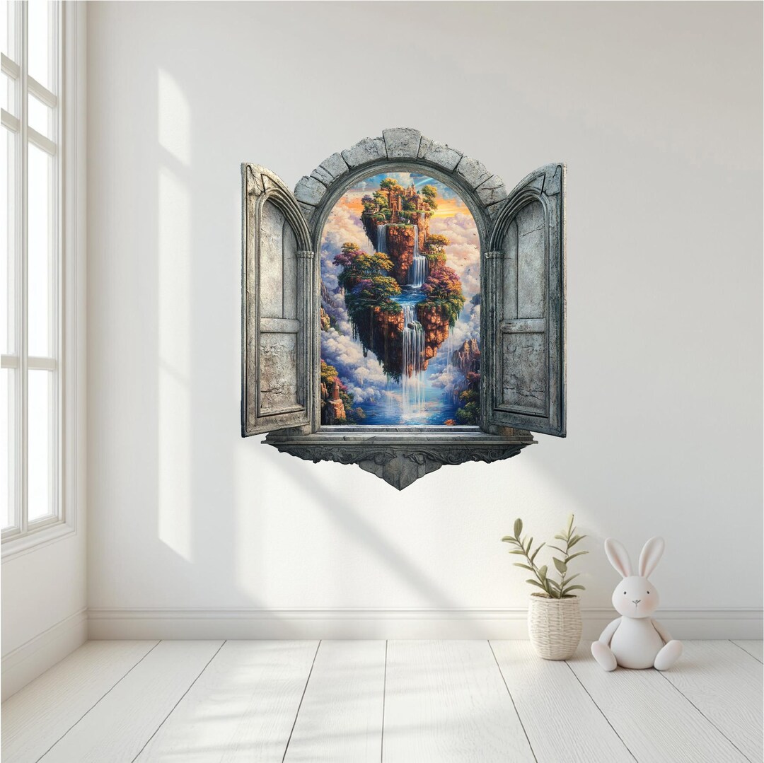 3D Window Wall Decal, Wonderland Window Sticker, Kids Room Decor ...