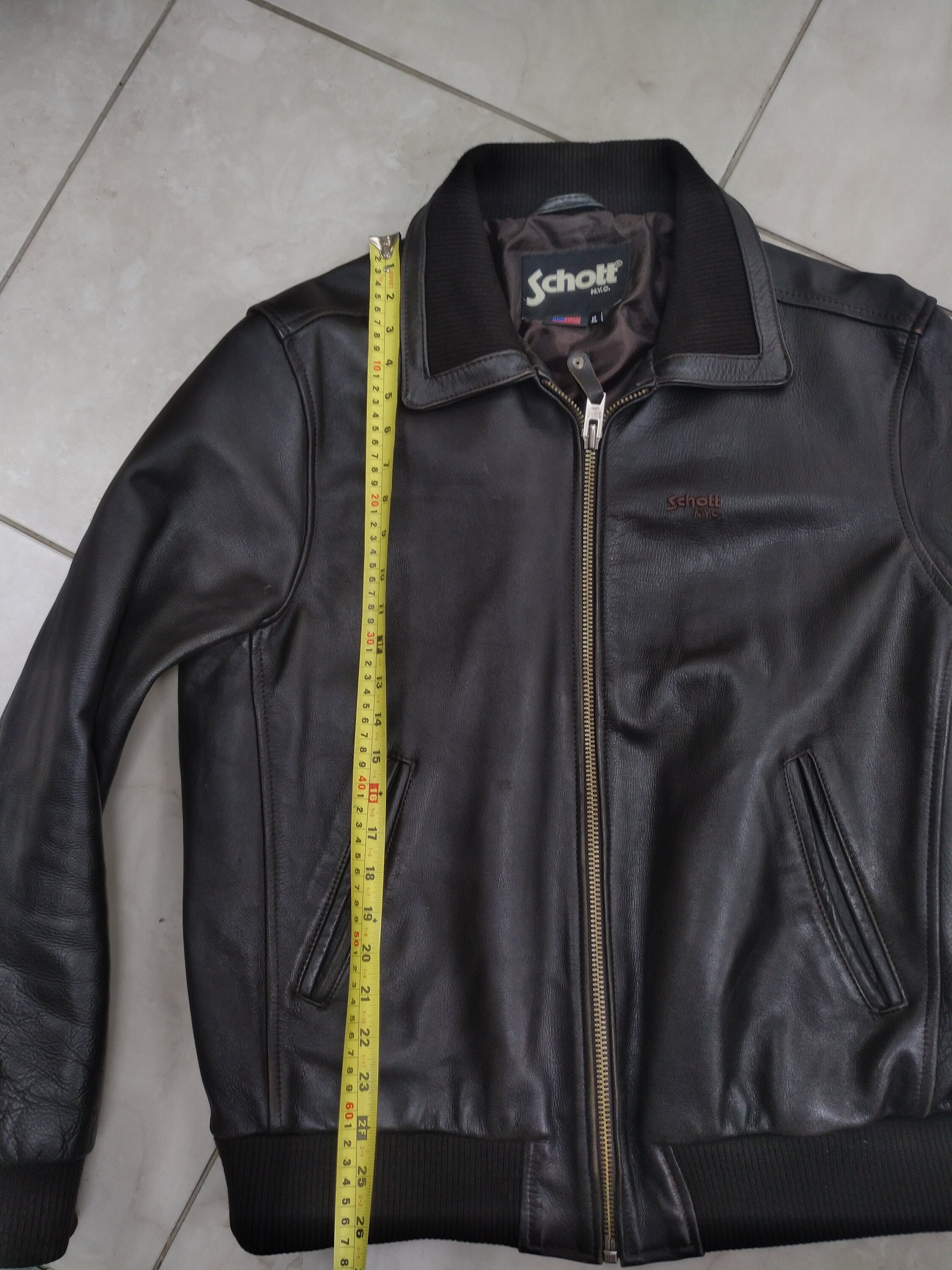 Vintage Schott NYC Leather Jacket Dark Brown Mens Size XL - Etsy