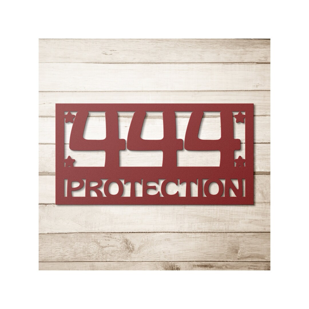 Angel Numbers Metal Sign, Angel Number 444 Protection Wall Sign ...