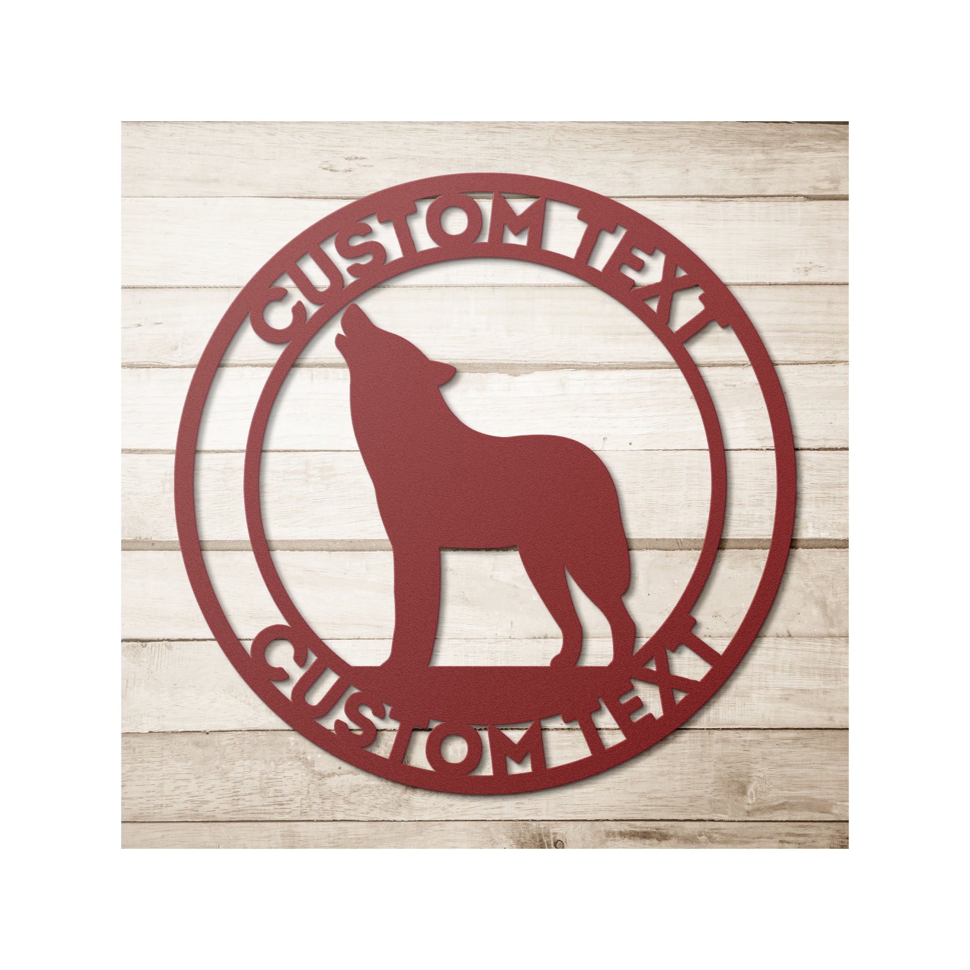 Howling Wolf Metal Sign Front Porch Decor, Custom Name Welcome Sign ...