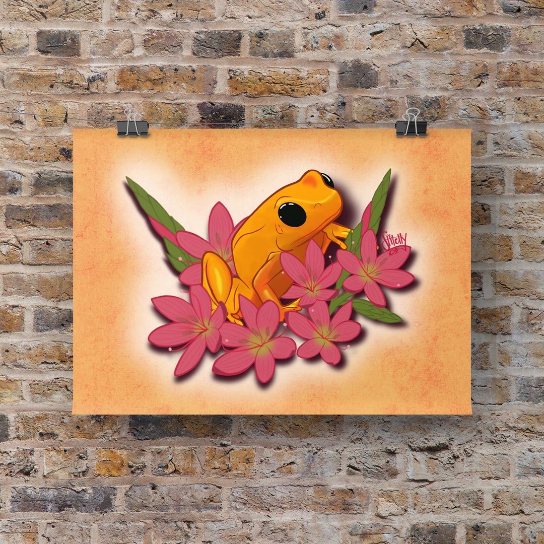 Golden Poison Dart Frog Art Print Instant Download Printable Home Dorm ...