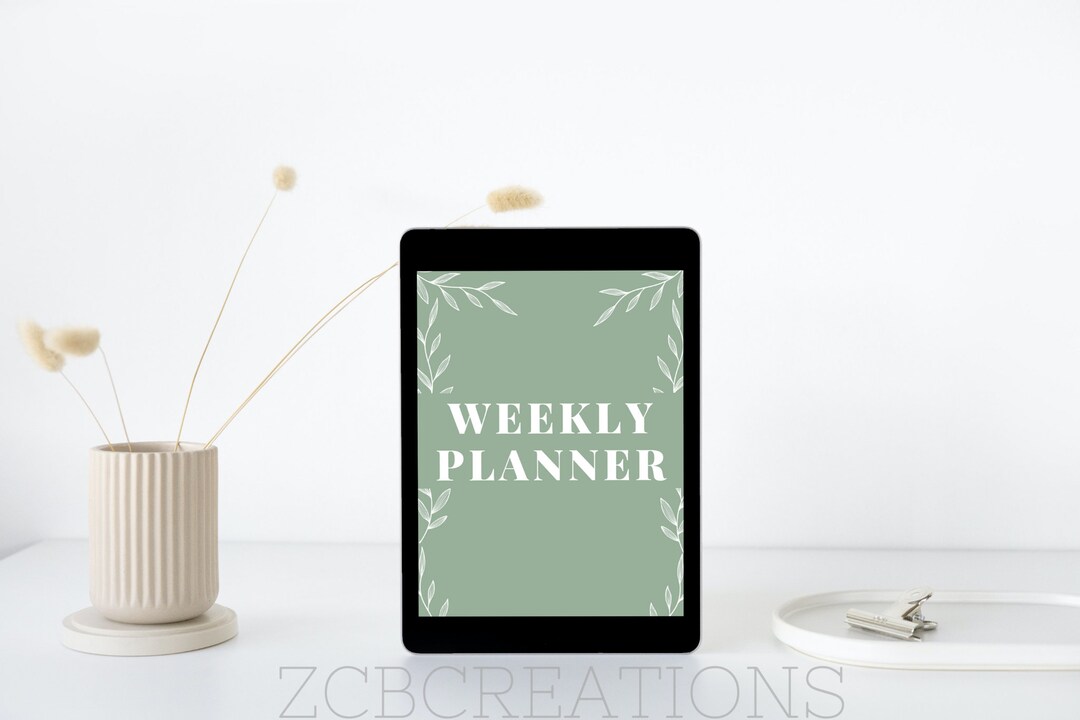 Fillable & Undated Weekly Digital Planner, Minimalistic, Digital ...