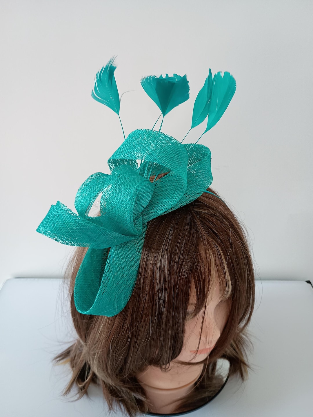 Deep Aqua Fascinator for Wedding, Royal Ascot, Ladies Day, Wedding ...