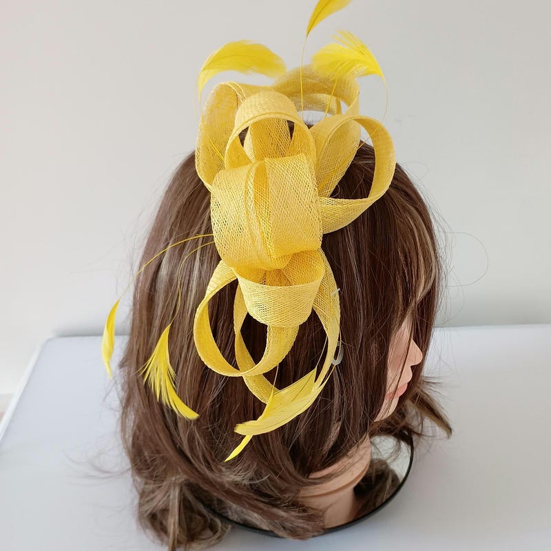 Yellow Fascinators for Weddings - Etsy UK