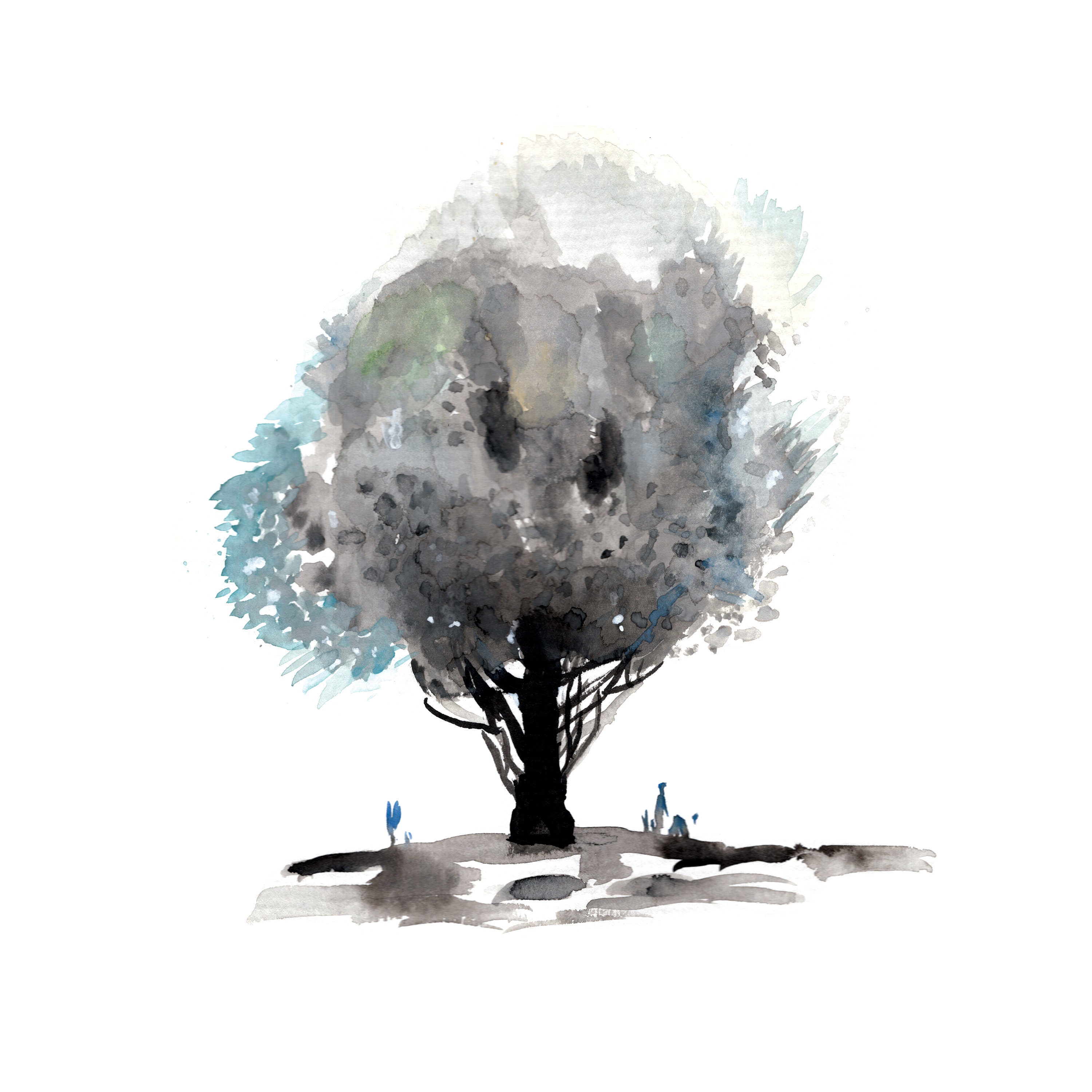 Winter Tree Watercolor Painting Fine Art Print - Etsy