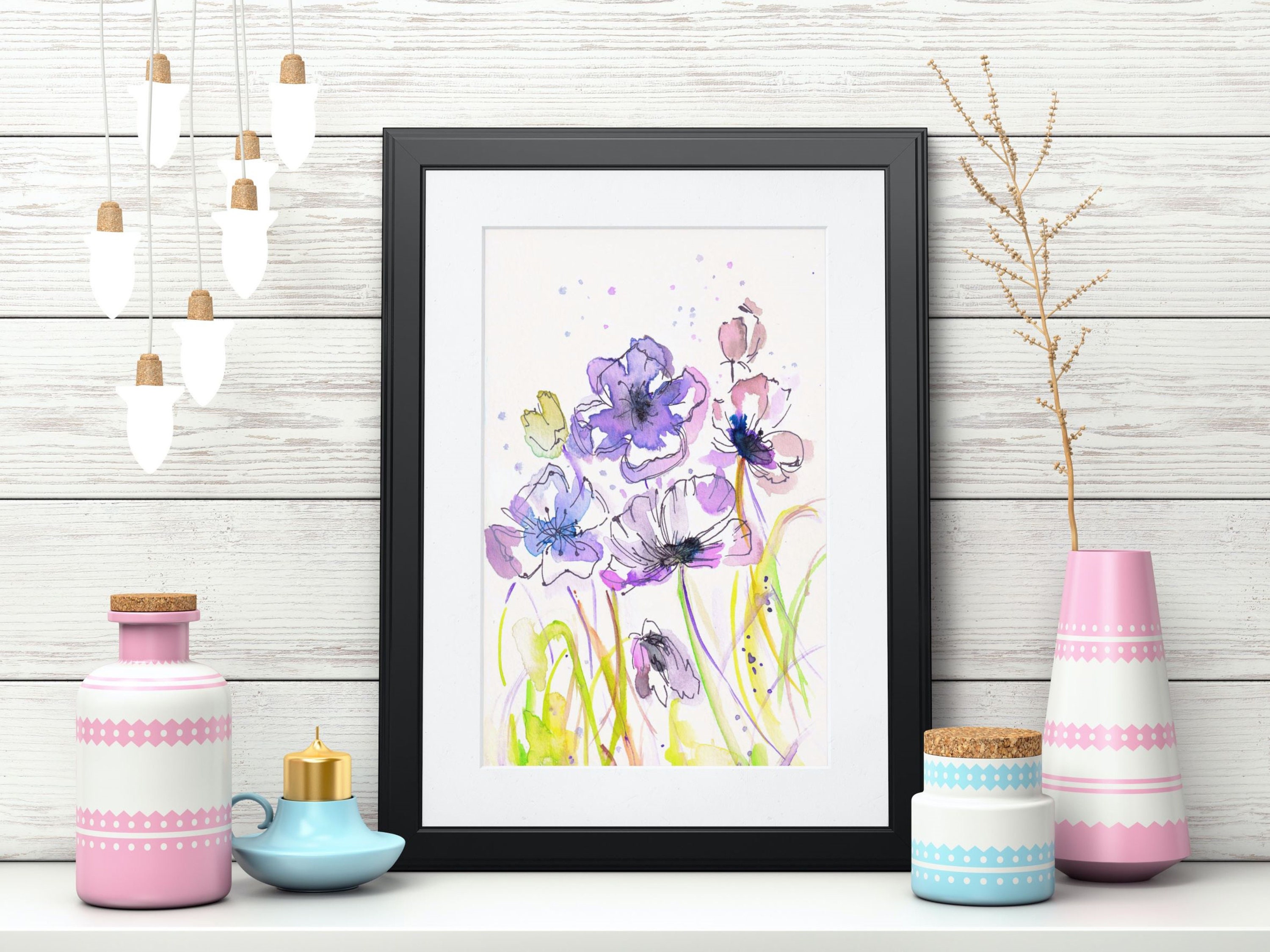 Digital Print - Flowers Watercolor Painting - Etsy