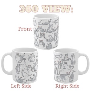 Funny Gray Tabby Cat Mug 11oz & 15oz Grey Tabby Cat Mugs Gray Cat Gifts ...