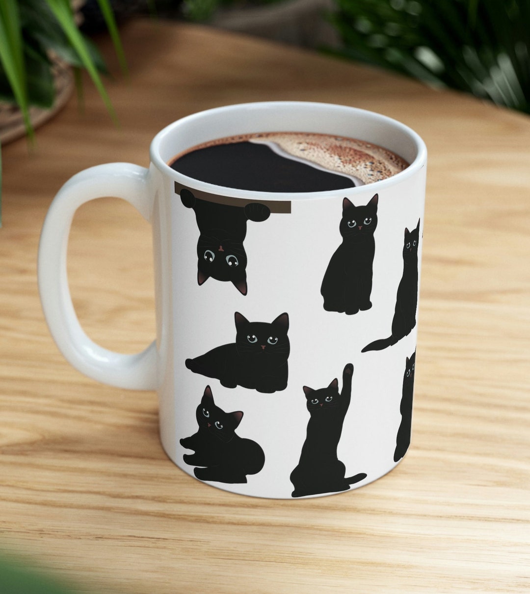 Adorable Black Cat Mug 11oz and 15oz Black Cats Mug What Black Cat Mugs ...