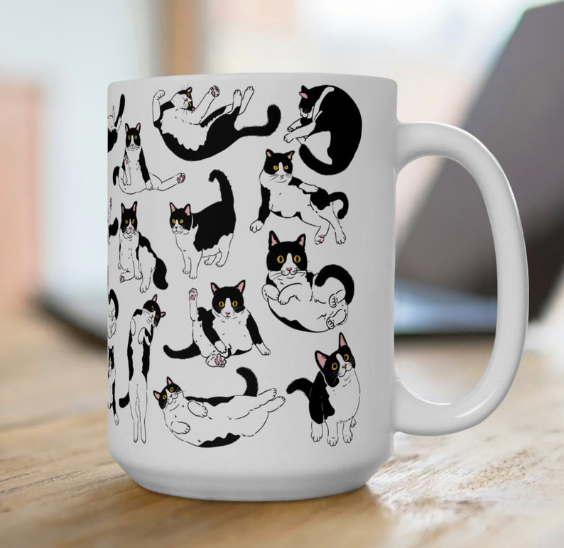 Black and White Tuxedo Cat Coffee Mug 11oz and 15oz Cat Mugs - Etsy